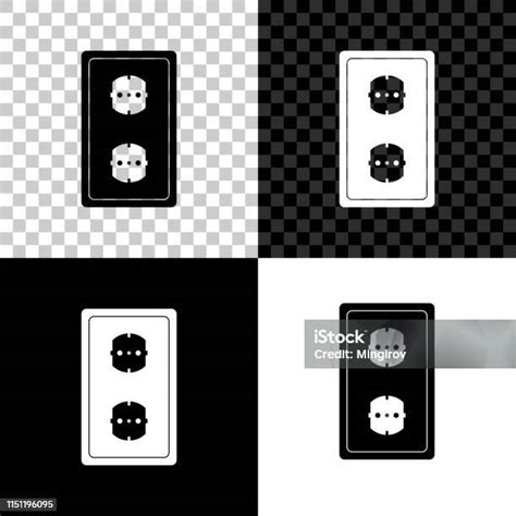 전기 콘센트 아이콘 검은 색 흰색과 투명 한 배경에 고립 전원 소켓 장미 기호입니다 벡터 일러스트 개념에 대한 스톡 벡터 아트 및 기타 이미지 Istock