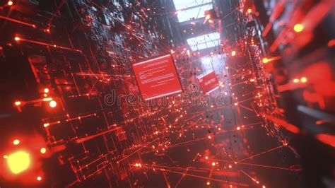 Security Breach Simulation Cyber Network Digital Image Dark Environment