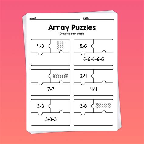 Array Worksheets Printable Pdf That Little Robot