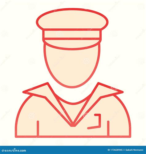 Postman Cap Line Icon Mail Man Hat Uniform Clothes Postal Service Vector Design Concept