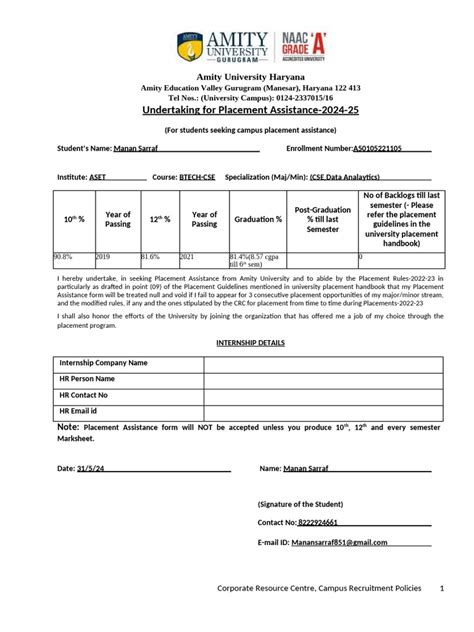 Seeking Placement Assistance Student Declaration Form 2024 25 1 Seeking Placement Assistance Student Declaration Form 2024 25 1
