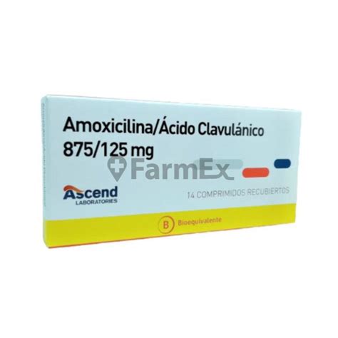 Amoxicilina Ácido Clavulánico 875 Mg 125 Mg X 14 Comprimidos