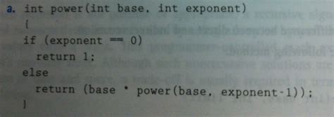 Solved For Each Of The Following Recursive Methods Identify