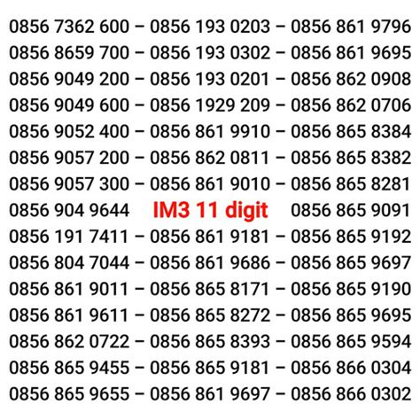 Jual Nomor Cantik Indosat Im3 10 11 12 Digit Angka Nomer 4g Kartu Perdana 12 Digit Kota