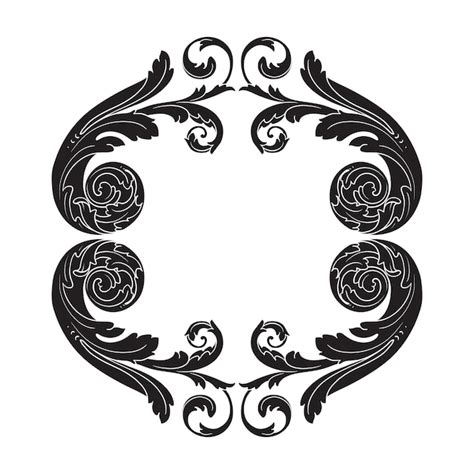 빈티지 요소의 클래식 바로크 장식적인 디자인 요소 선조 서예 프리미엄 벡터