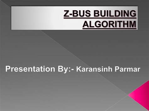 Pdf Z Bus Building Algorithm Dokumentips