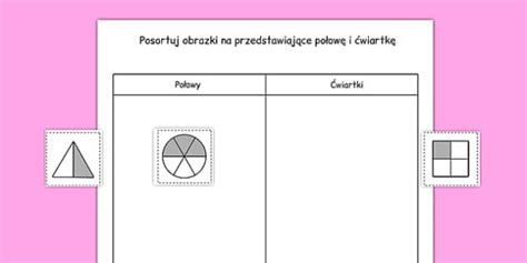 Polish Fractions Worksheet Halves And Quarters Sorting Worksheet