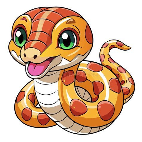 Ball Python Learns Vector Kawaii Stock Vector Illustration Of Travel