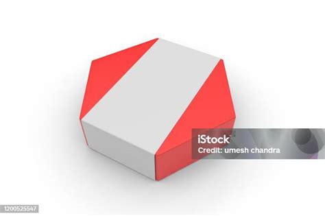 선물 아이템 및 브랜딩 3d 렌더링 일러스트를 위한 빈 육각형 종이 하드 박스 0명에 대한 스톡 사진 및 기타 이미지 0명 3차원 형태 6 Istock