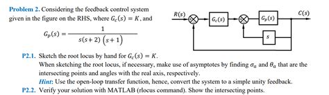 Solved Please Do P22 Add Matlab Code With Rlocus Command