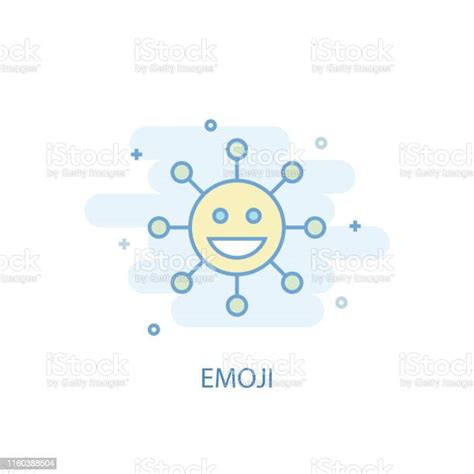 이모티콘 라인 트렌디 아이콘입니다 간단한 선 컬러 일러스트 메시지 세트에서 이모티콘 기호 평면 디자인입니다 Ui Ux에 사용할