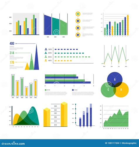 Set Of Color Infographic Elements Vector Diagrams And Graphs