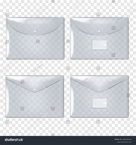Clear Plastic Envelope Folder Snap Button Stock Vector Royalty Free 2452591823 Shutterstock