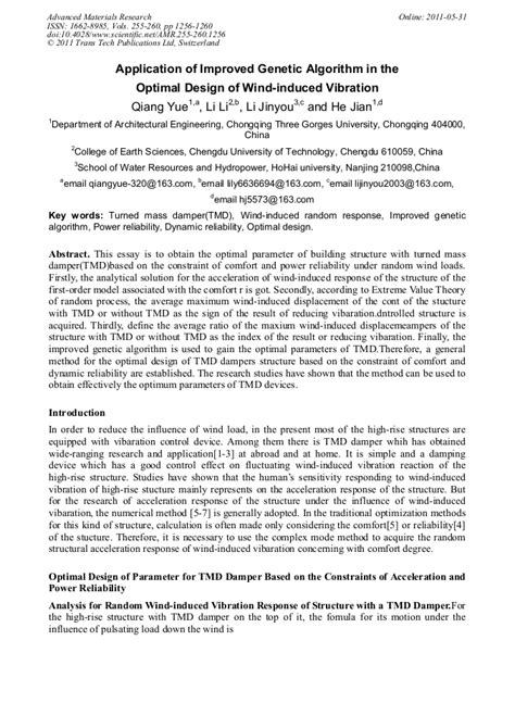 Application Of Improved Genetic Algorithm In The Optimal Design Of Wind Induced Vibration