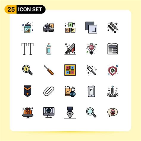 Filled Line Flat Color Pack Of 25 Universal Symbols Of Food Layers Leaf Duplicate Blocks