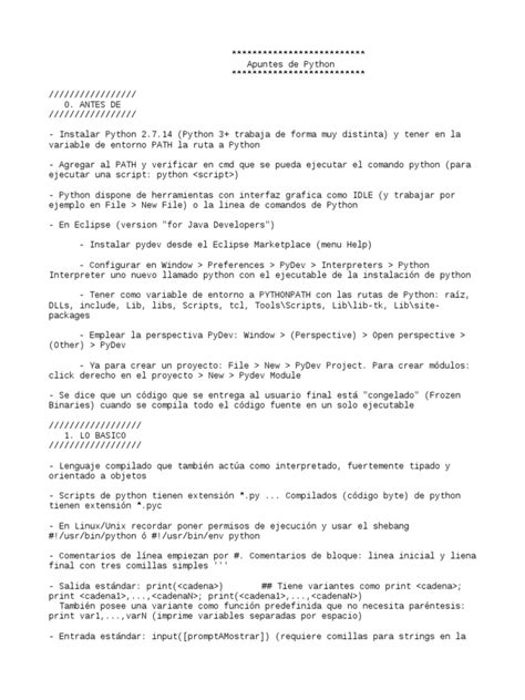 Apuntes De Python 27 Pdf Python Lenguaje De Programación
