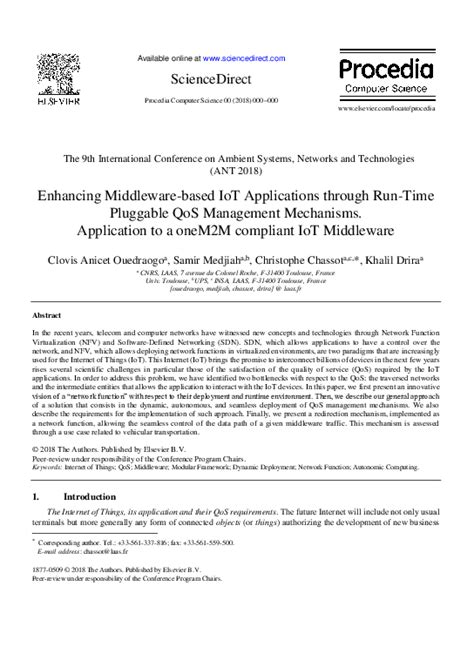 Pdf Enhancing Middleware Based Iot Applications Through Run Time
