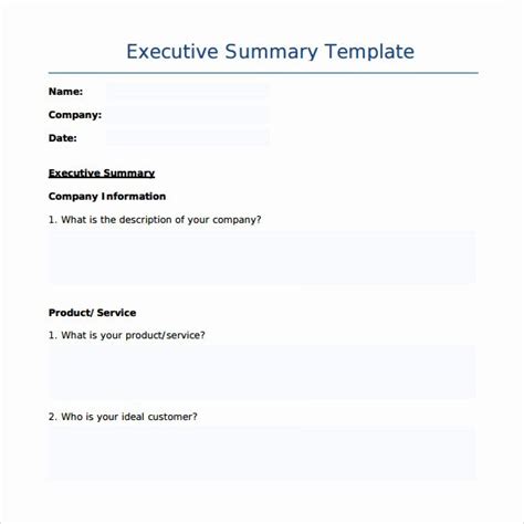 Summary Document Template Peterainsworth