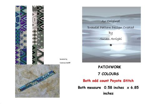 PATCHWORK Narrow Peyote Stitch ODD Count Beading Pattern Etsy