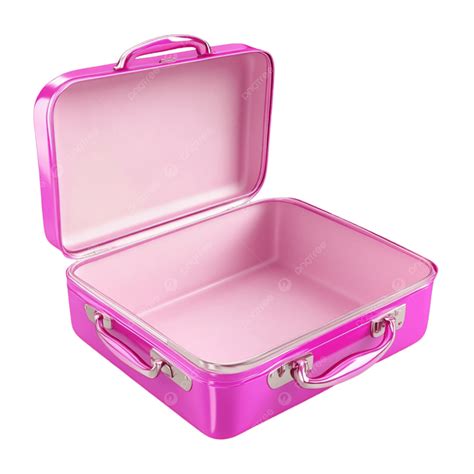 Open Pink Suitcase With A Sturdy Handle And Protective Corners Designed