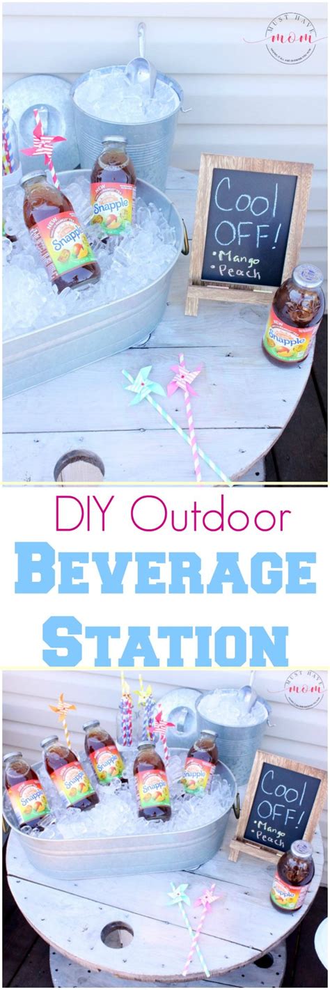 DIY Outdoor Beverage Station Idea Farmhouse Style Drink Station To Stay Cool Outside