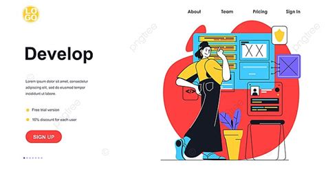 develop software web banner concept template download on pngtree