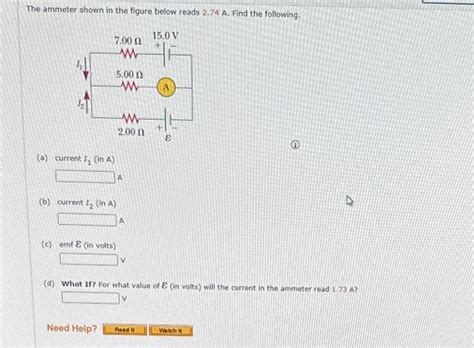 [solved] The Ammeter Shown In The Figure Below Reads 2