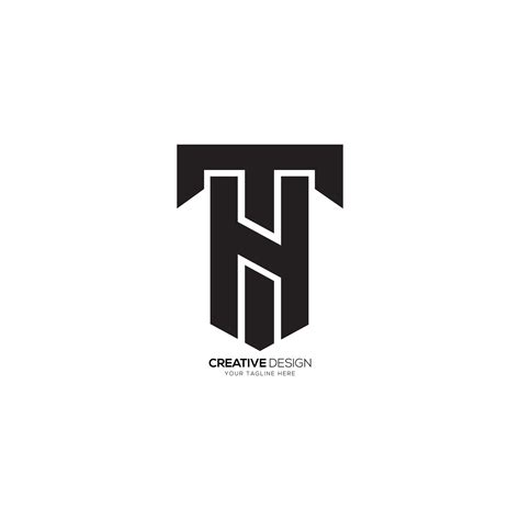 Letra Th O Ht Moderno Plano Monograma Negro Nico Logo Ht Logo Th Logo Vector En Vecteezy
