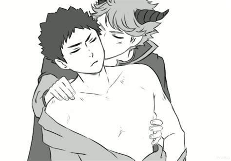 Rule 34 Animated Black And White Haikyuu Horns Iwaizumi Hajime Male