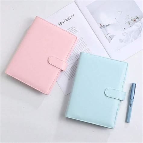 A5 A6 Pu Leather Binder Budget 6 Ring Notebook With Stylish Design Personal Organizer Binder