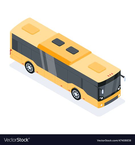 Premium Isometric Icon Of Bus Royalty Free Vector Image