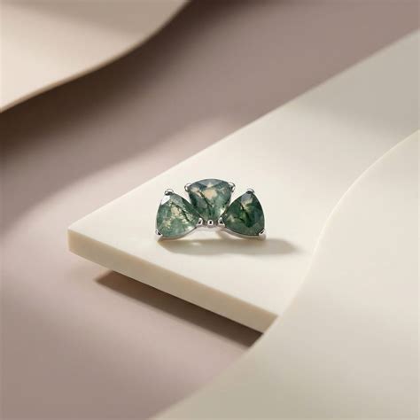 Grace Moss Agate Labret Nature Inspired Jewelry