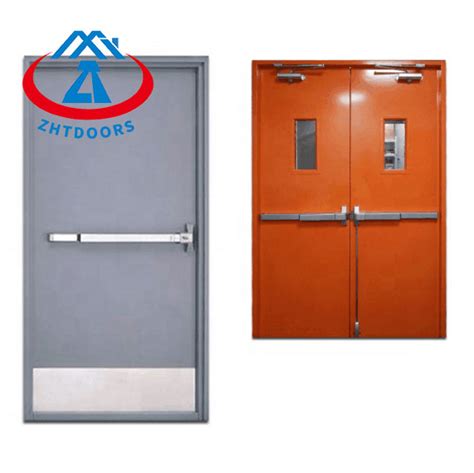 Customized En Standard Emergency Exit Door With Push Rod And Door Closer