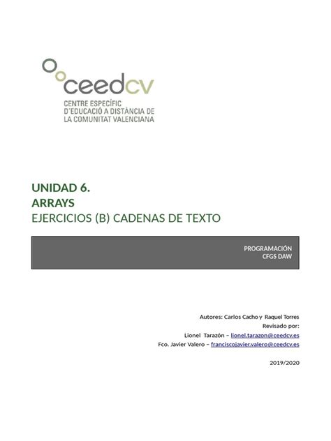 ud6 ejercicios b cadenas de texto pdf software ingeniería
