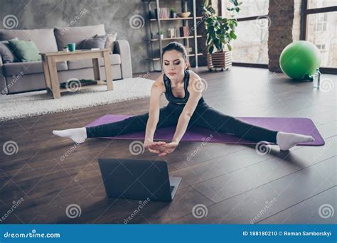 Full Length Photo Of Focused Active Effort Endurance Beautiful Girl