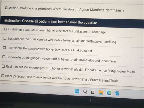 Question Welche vier primären Werte werden StudyX