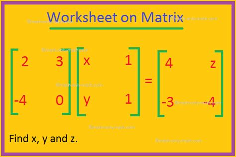 Cbse Class 12 Mathematics Types Of Matrix And Operations Of Matrix Worksheets Library