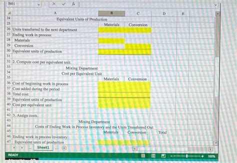 Solved Process Costing And The Weighted Average Method Using