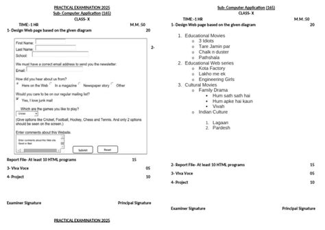 Class X Computer App Practical 2025 Pdf