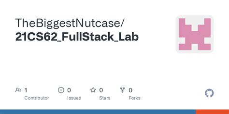 Github Thebiggestnutcase21cs62fullstacklab