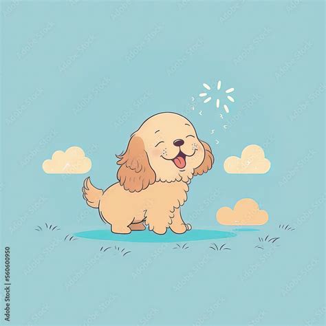Cute Chibi Cocker Spaniel Midjourney Generative Ai Stock Illustration