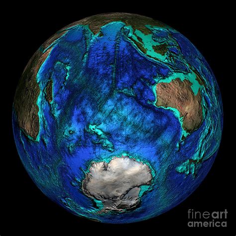 Topographical Map Of Coordinates 45 S Photograph By Science Source