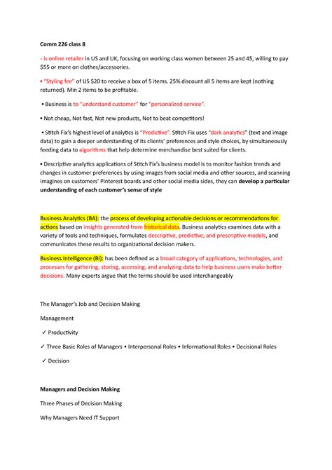 Comm 226 Class 8 Lecture Note Comm 226 Class 8 Is Online Retailer