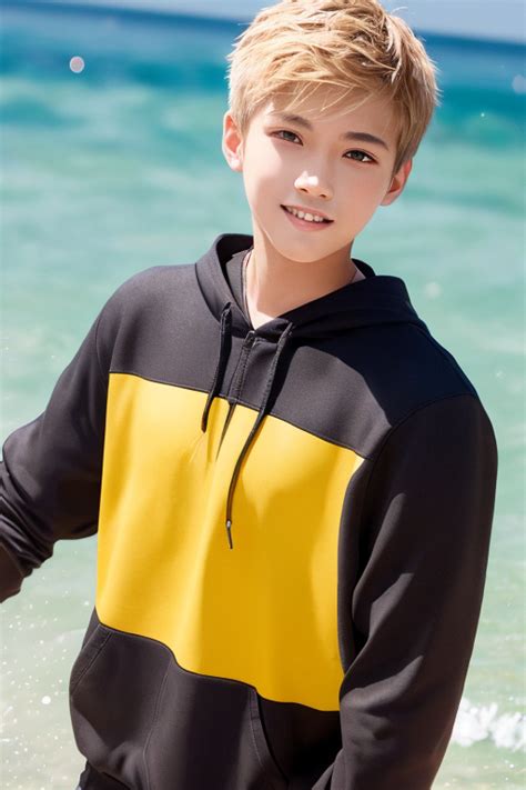 [ai Greem] 그림 남자 271 바다를 배경으로 하는 금발의 미소년 실사화 무료 Ai 이미지 일러스트 해변가 배경 네이버 블로그