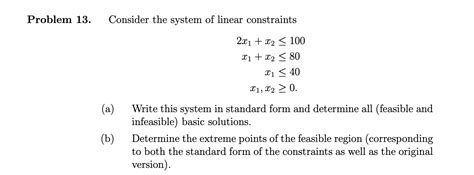Solved Problem 13 Consider The System Of Linear Constraints