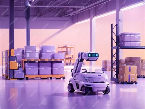 Premium Ai Image Revolutionizing Efficiency Automation With Agv And Robotic Arm In Smart