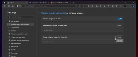 Leopeva64 On Twitter Edge Now Lets You Add Specific Sites Where
