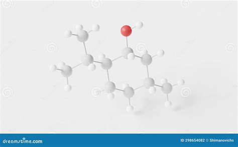 Menthol Molecule 3d Molecular Structure Ball And Stick Model Structural Chemical Formula