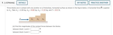 solved three blocks are in contact with one another on a