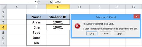 Excel Formula Data Validation Unique Values Only